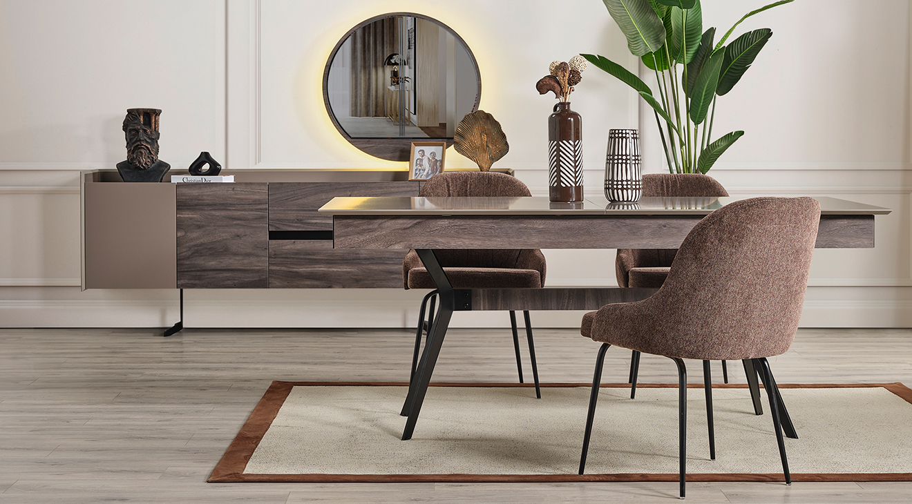 Palermo Ceviz Yemek Odası Takımı | Mobilyamevime